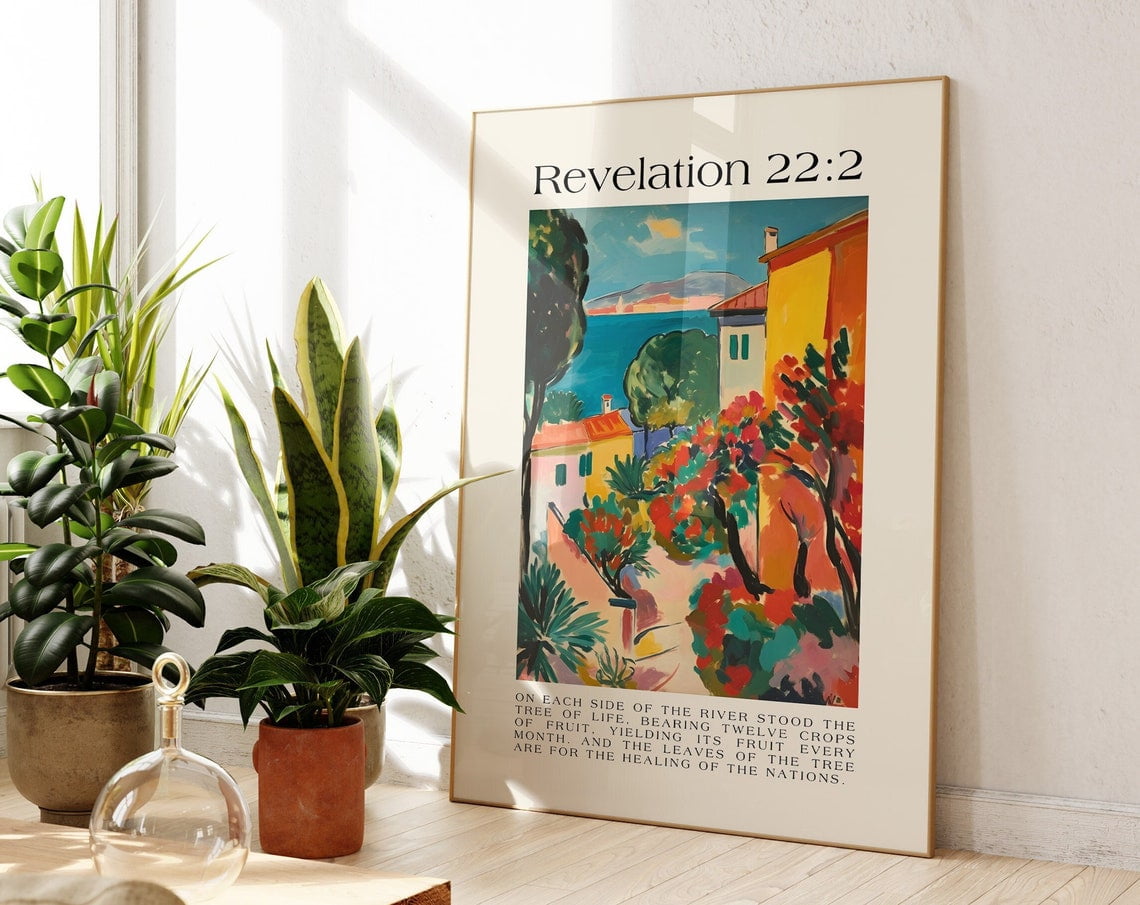 Revelation 22:2, Matisse Print, Christian Poster, Maximalist, Bible ...
