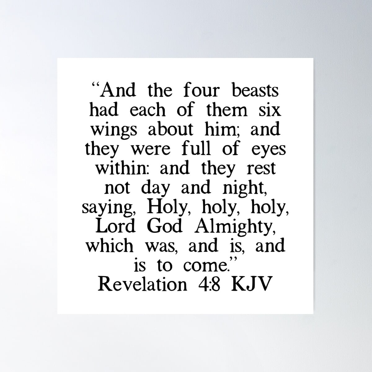 Revelation 4:8 Kjv Poster Wall Art, Modern Wall Decor For Living Room ...