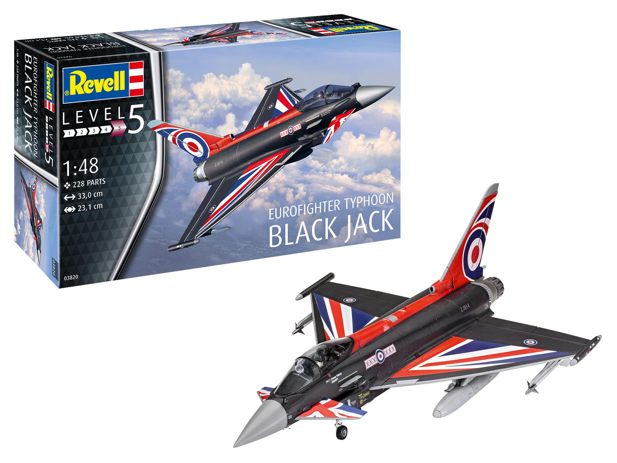 Revell 03820 Eurofighter Typhoon "Black Jack“ 1:48 Scale Unbuilt ...