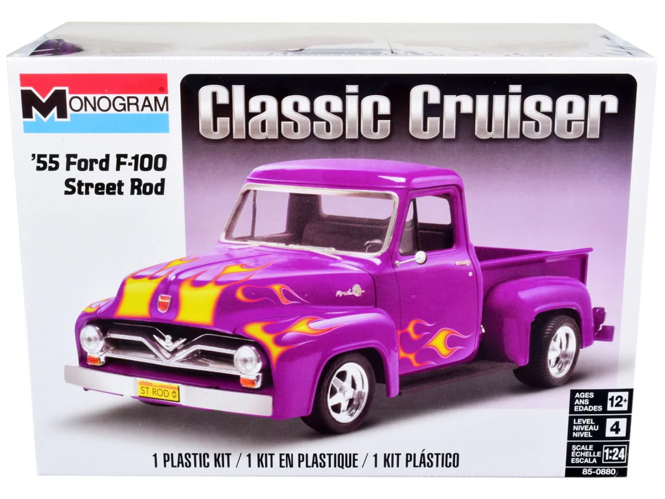 Revell Monogram '55 Ford F-100 Street Rod 1:24 Scale Model Kit 85-0880 ...