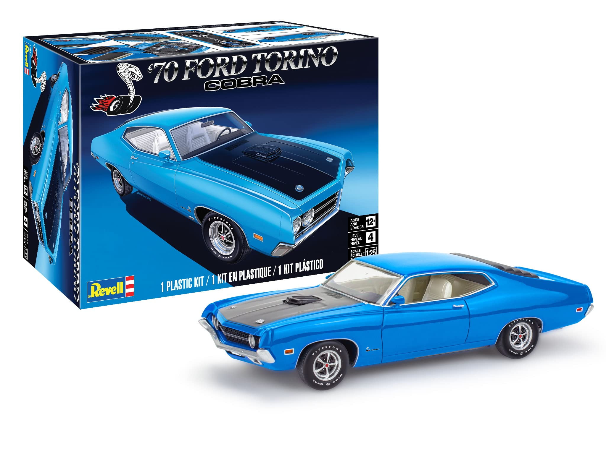 Revell 14534 1970 Ford Torino Cobra 1:25 scale 128-Piece Skill Level 4 ...