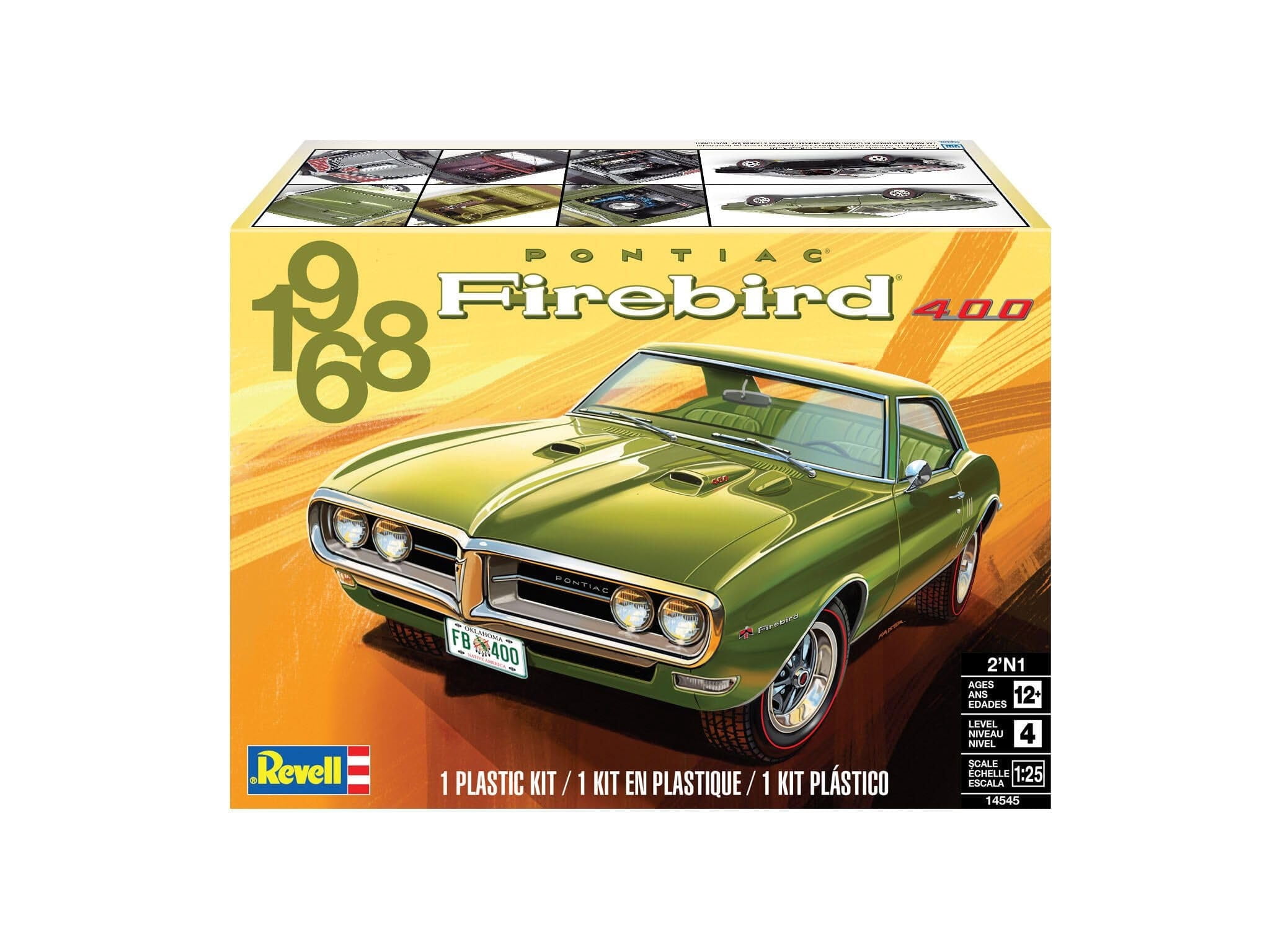 Revell 14545 1968 Pontiac Firebird 2-in-1 Model Kit, 1:25 Scale, 122 ...