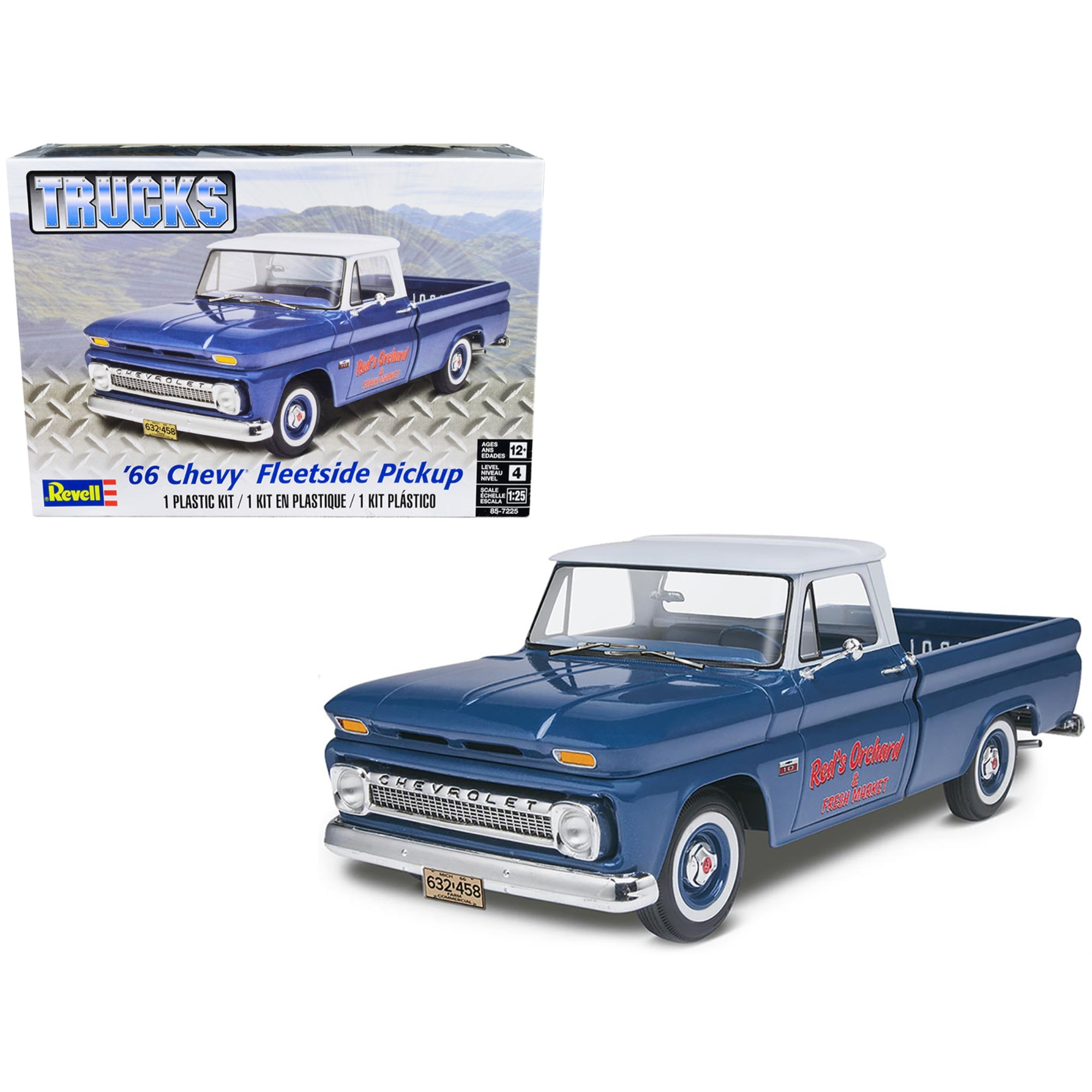 Revell 85-7225 Level 4 1966 Chevrolet Fleetside Pickup Truck 1-25 Scale ...