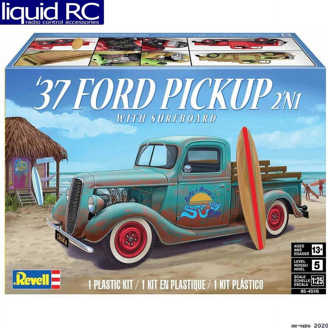 Revell 85-4516 1937 Ford Pickup Truck 2N1 w/Surf Board Model Car Kit 1: ...