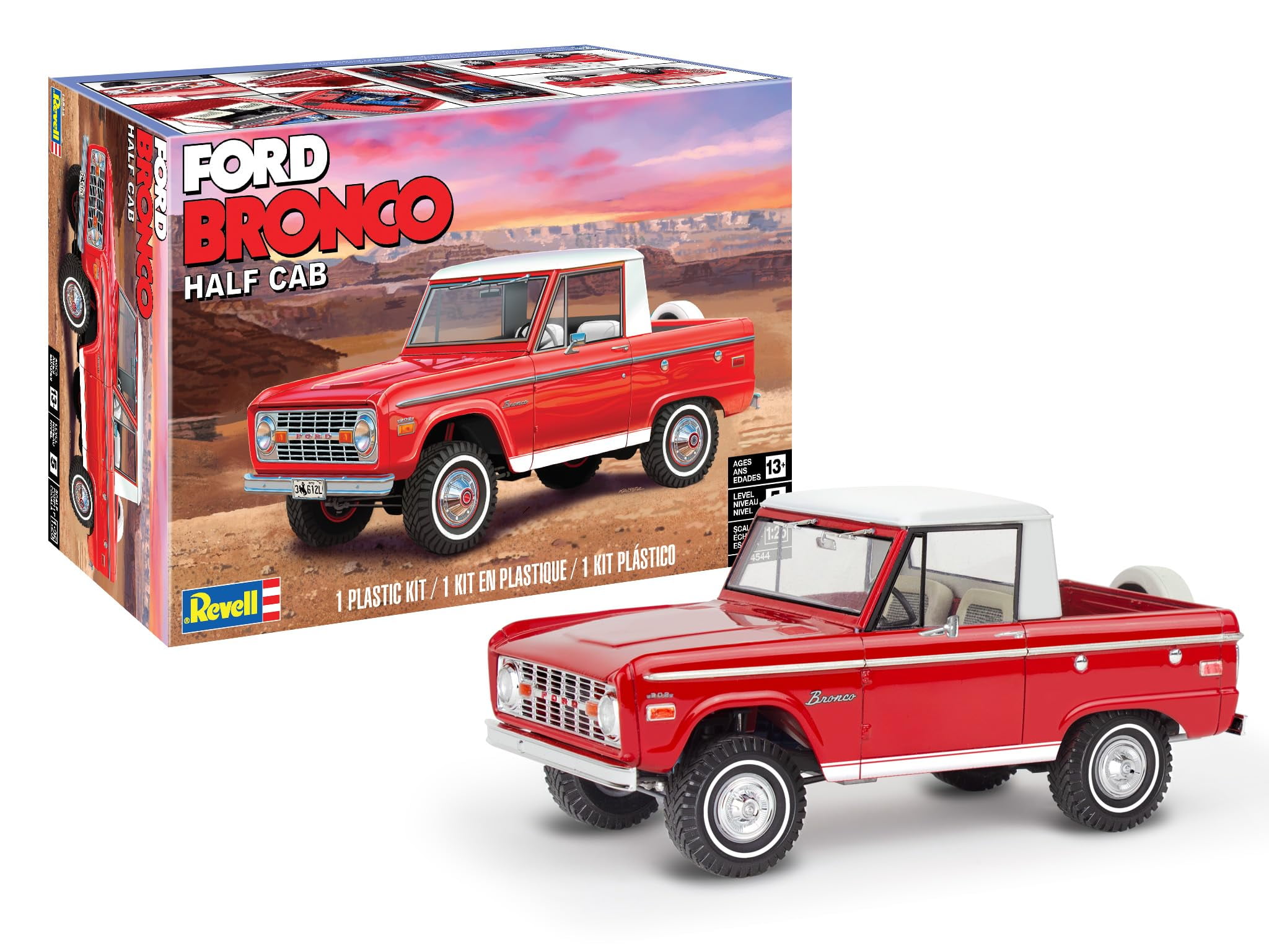 Revell Level 5 Model Kit Ford Bronco Half Cab 1/25 Scale Model ...