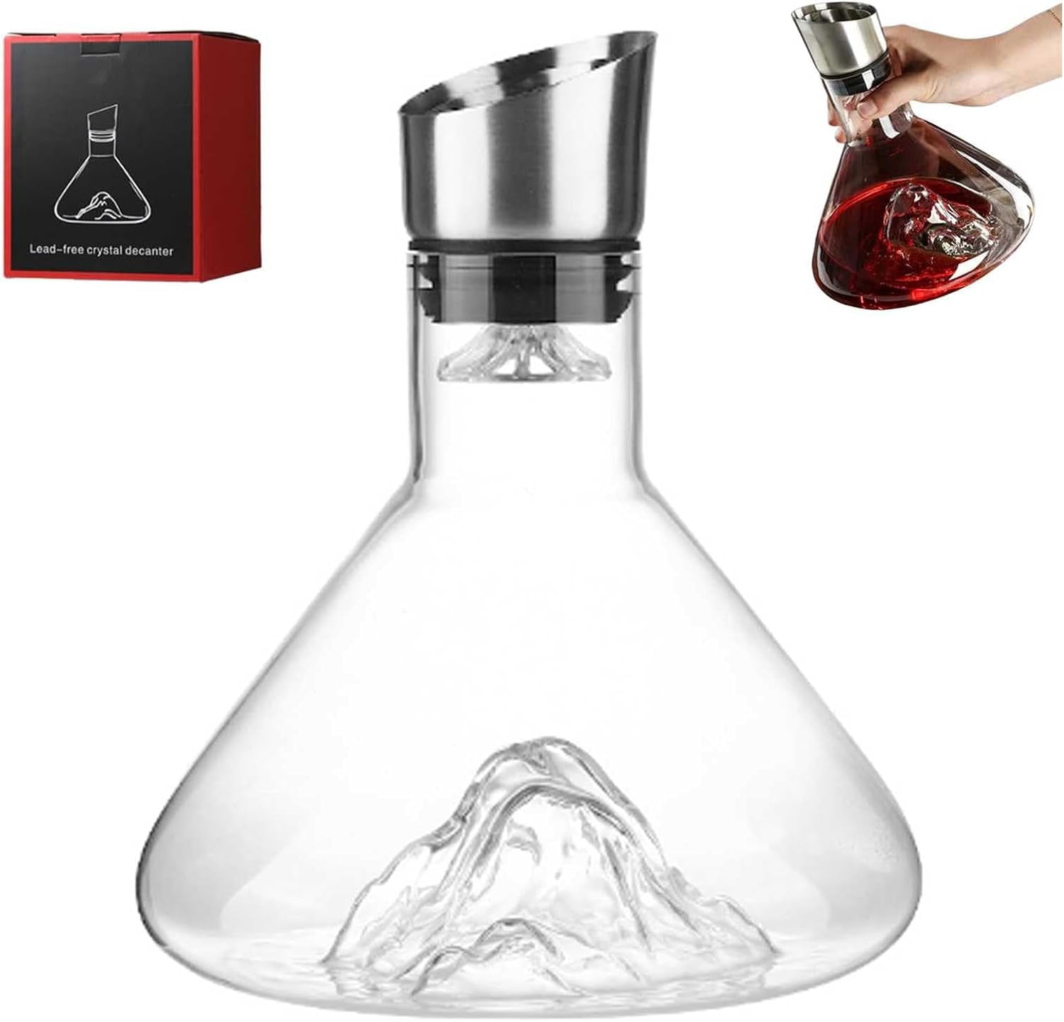 Revella Crystal Clear Wine Decanter, 1500ml, Classic & Antique Style ...