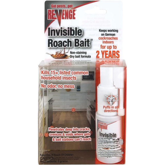 Revenge Invisible Roach Bait with Puffer Applicator, Kills Ants ...