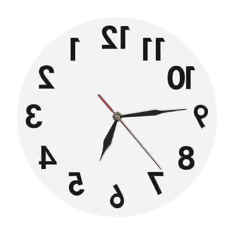 Reverse Anti Wall Clock Modern Backwards Time Run Counter Clockwise ...