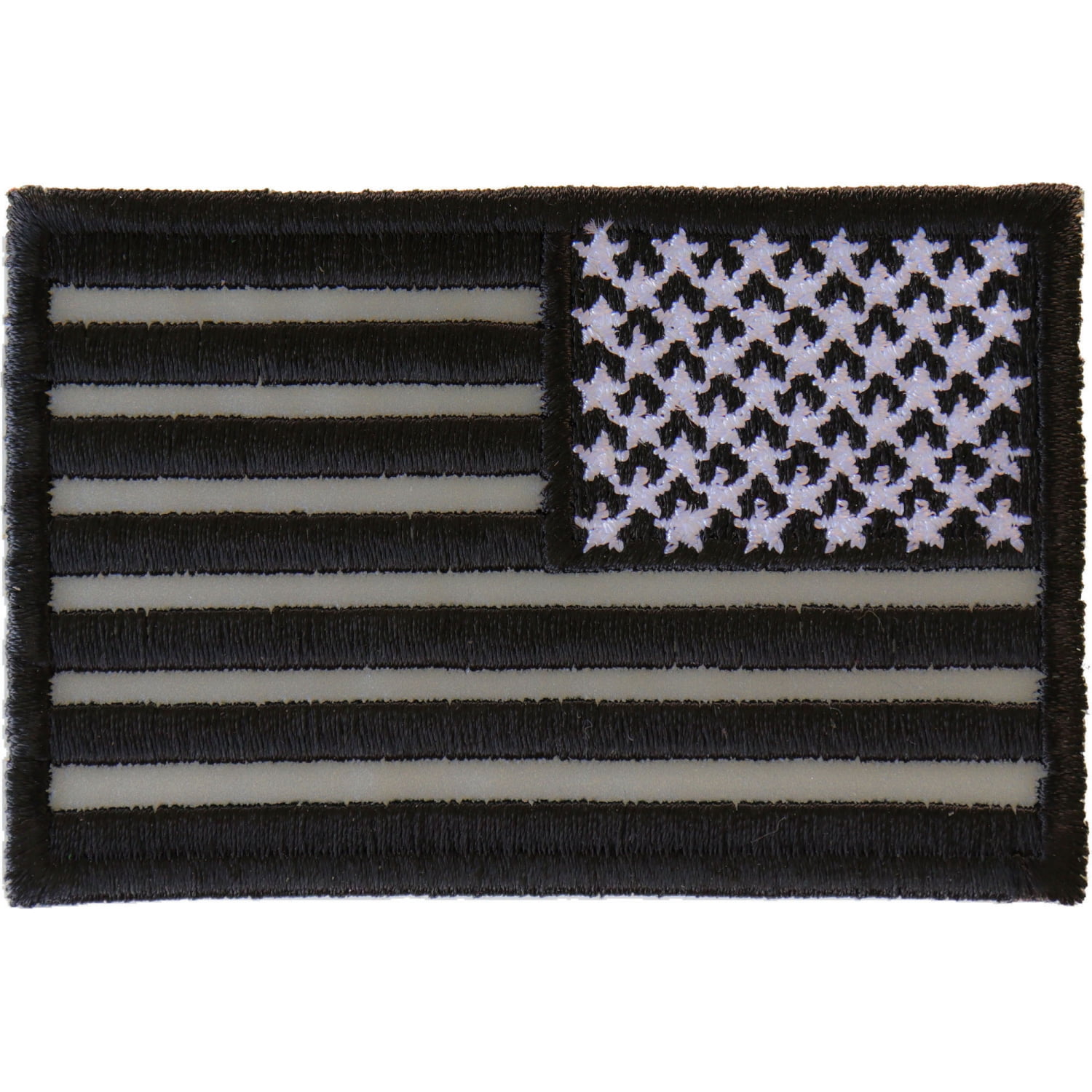 Reverse Black Reflective US Flag Patch - Walmart.com
