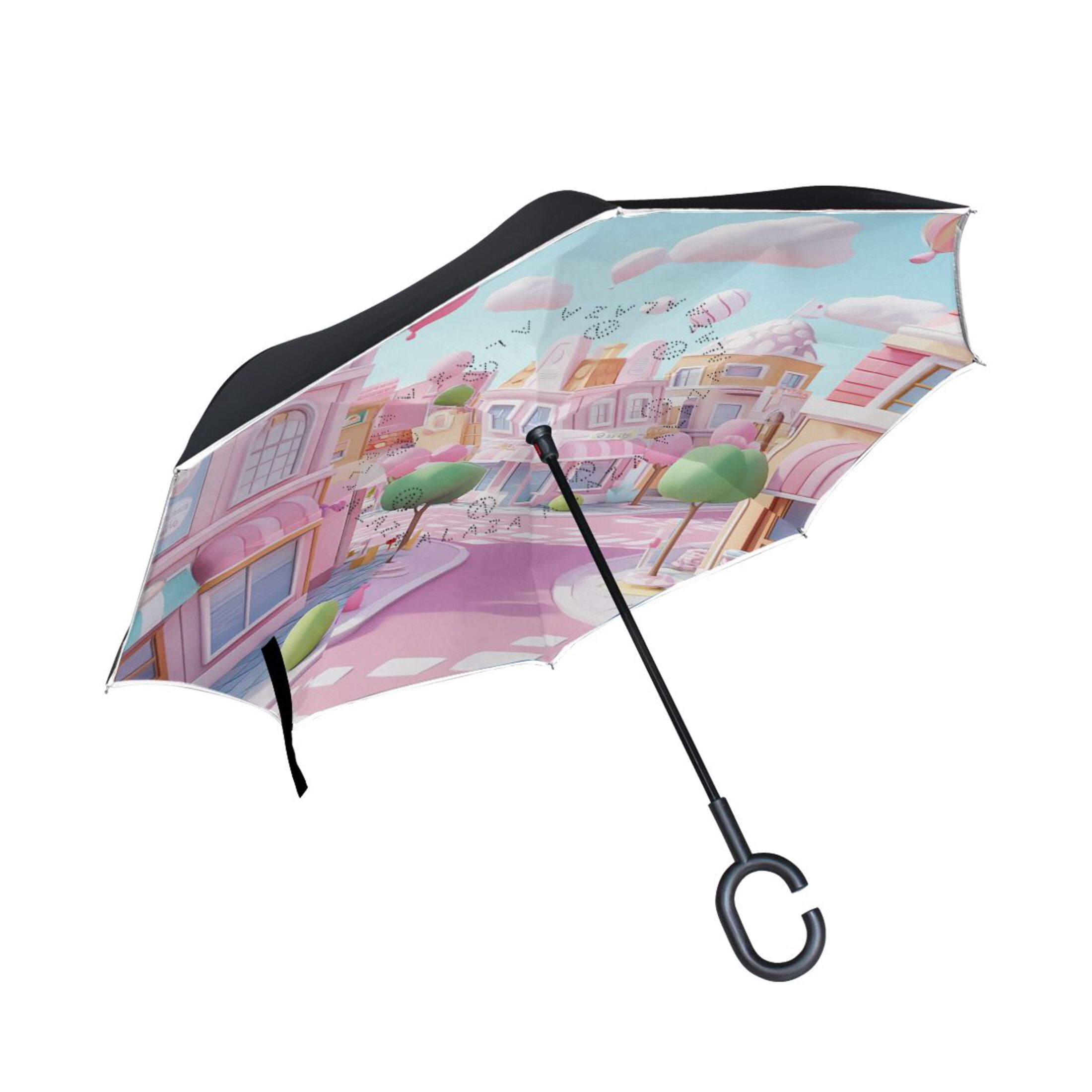 Reverse Car Umbrella Windproof Double Layer Inverted Umbrella with ...