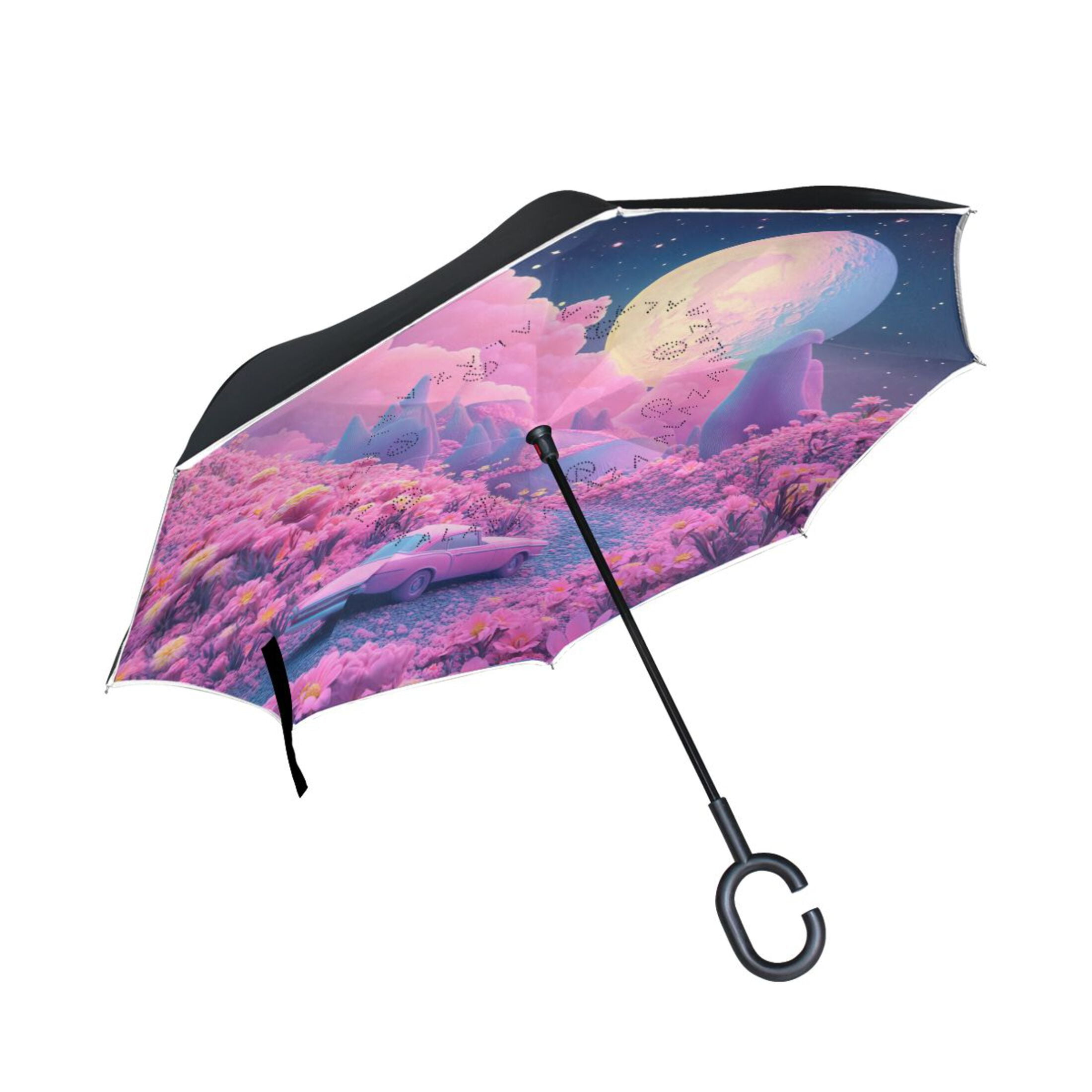 Reverse Car Umbrella Windproof Double Layer Inverted Umbrella with ...