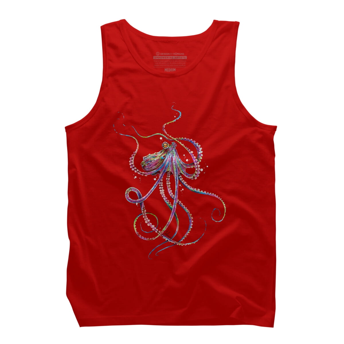 Reverse Drunk Octopus Mens Red Graphic Tank Top - Design By Humans XL ...