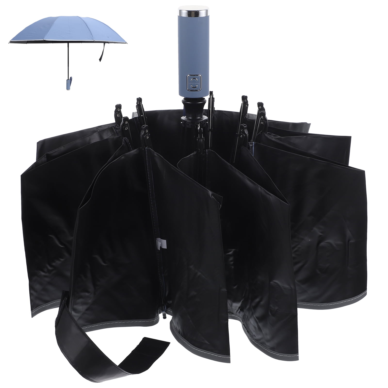 Reverse Folding Parasol (10-rib Vinyl Fully Automatic Sunny or Rainy ...