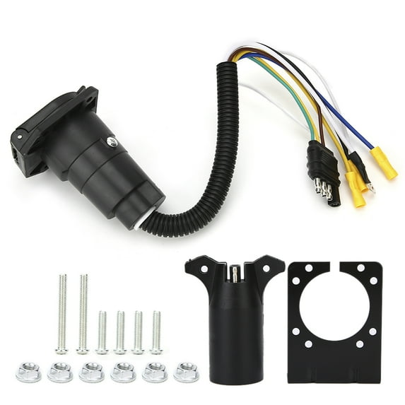 Reverse Plug with Mounting Bracket for RV Use 4 Way Truck Adapter for 7 ...