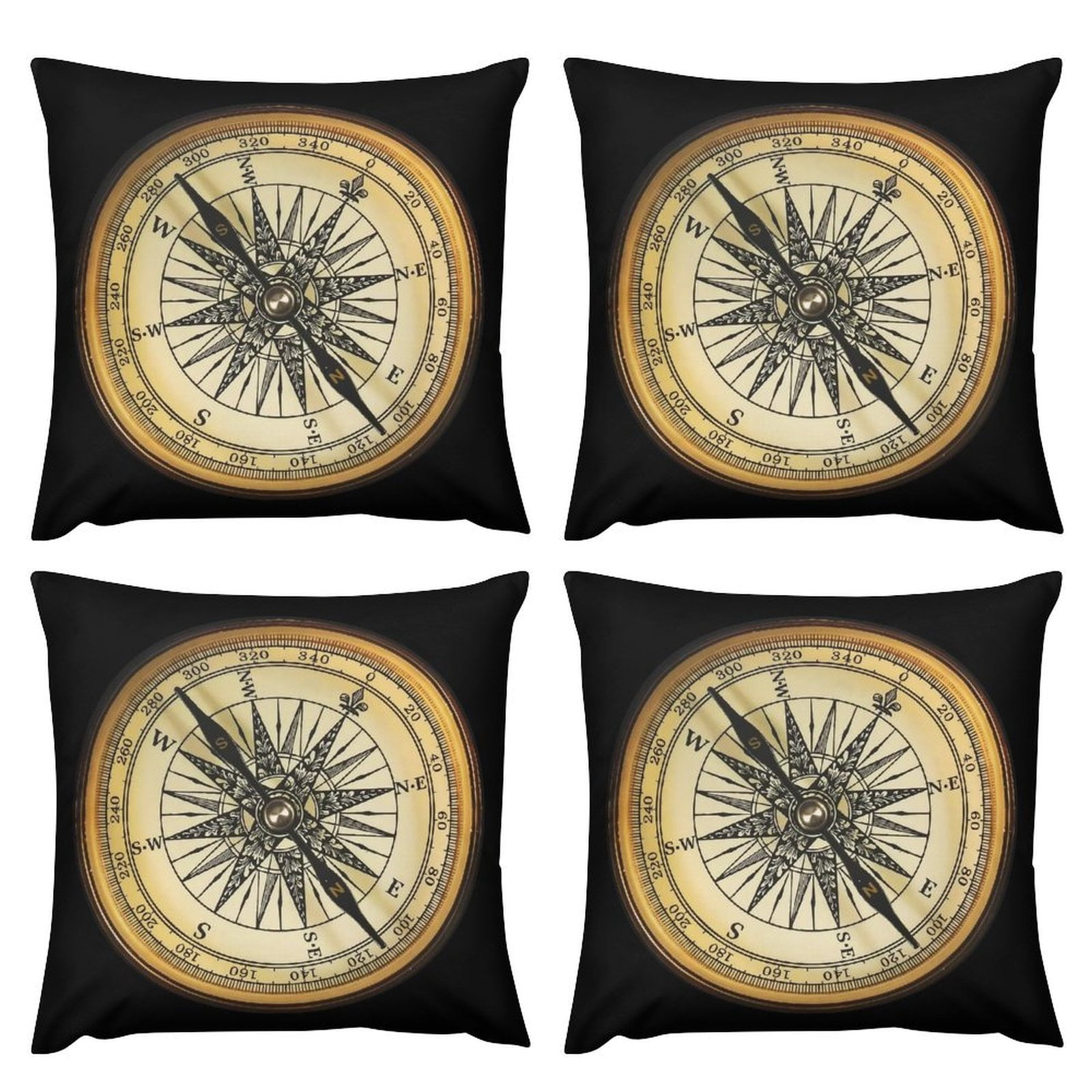 Reverse Pole Compass 4 Pcs Cushion Covers Sofa Cushion Covers Short ...