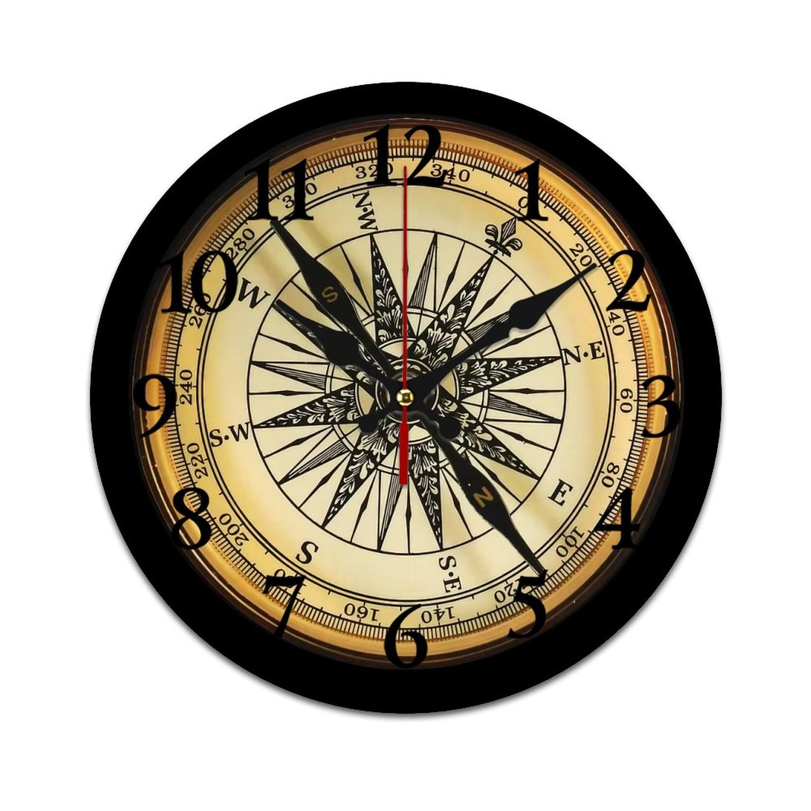 Reverse Pole Compass Wall Clock Modern Design Clocks Wall Hanging Home Office School Clocks ...