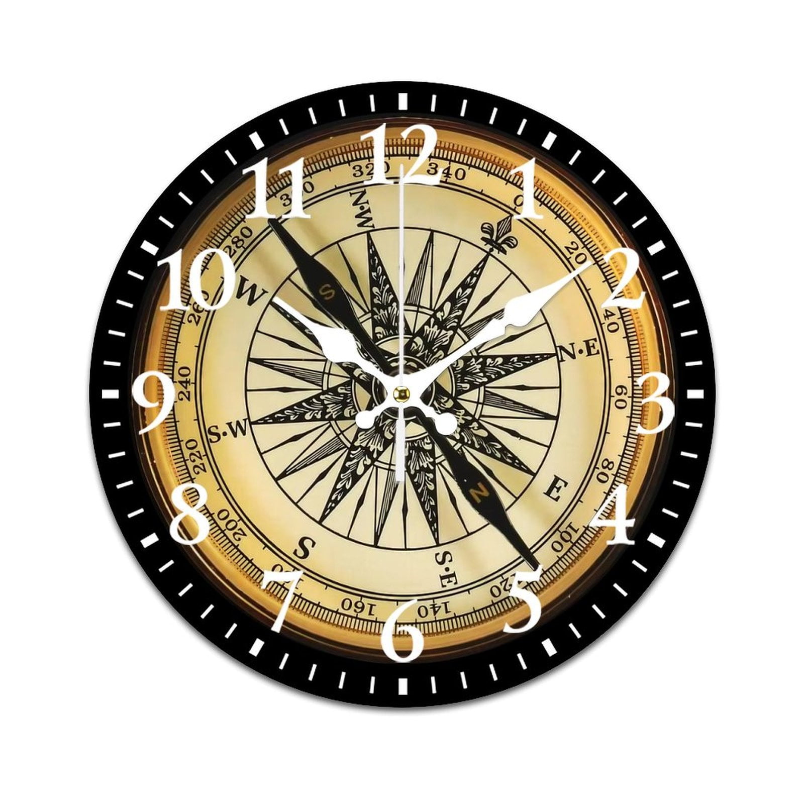 Reverse Pole Compass Wall Clock Modern Design Clocks Wall Hanging Home ...