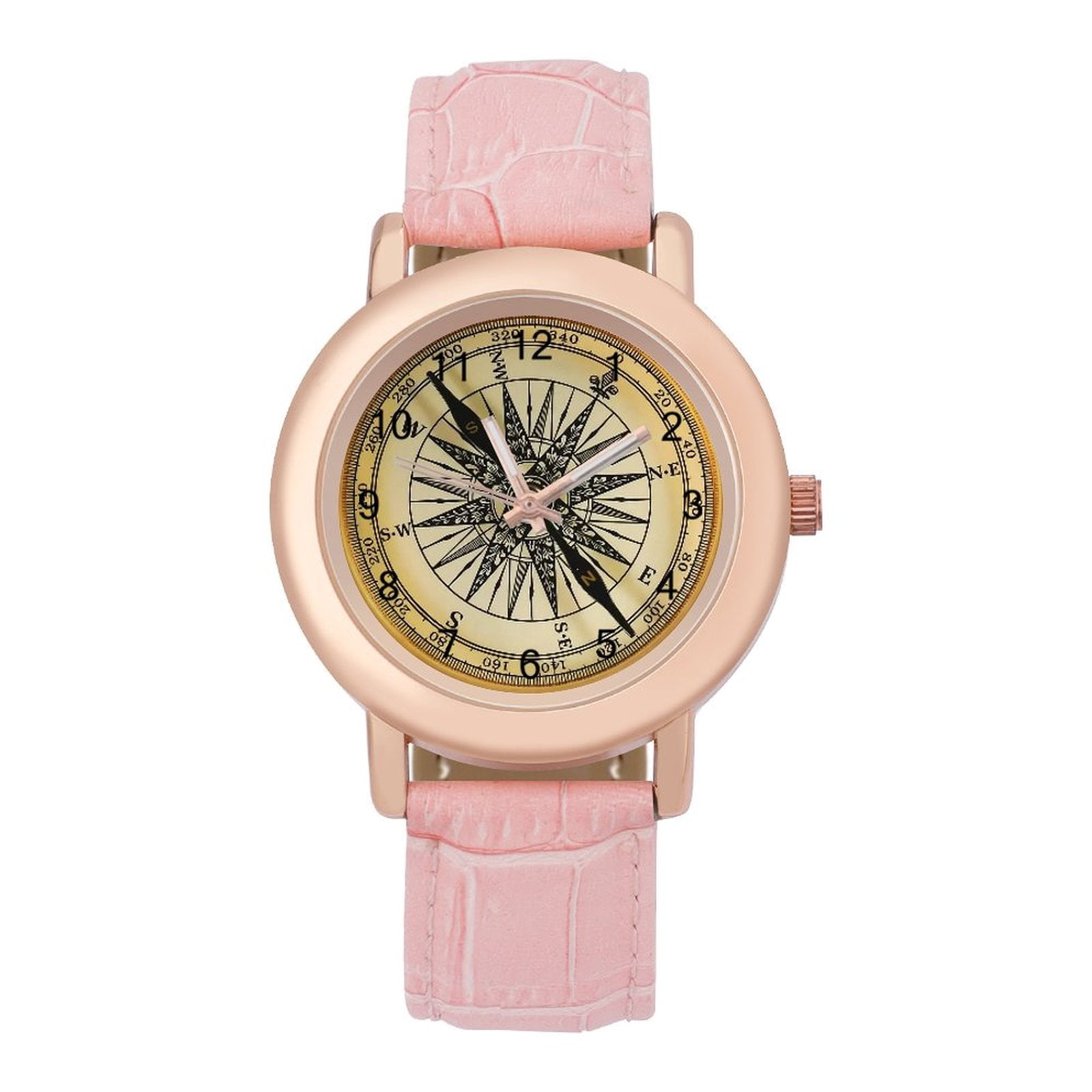 Reverse Pole Compass Women's Leather Strap Watch Elegant Leather Ladies ...