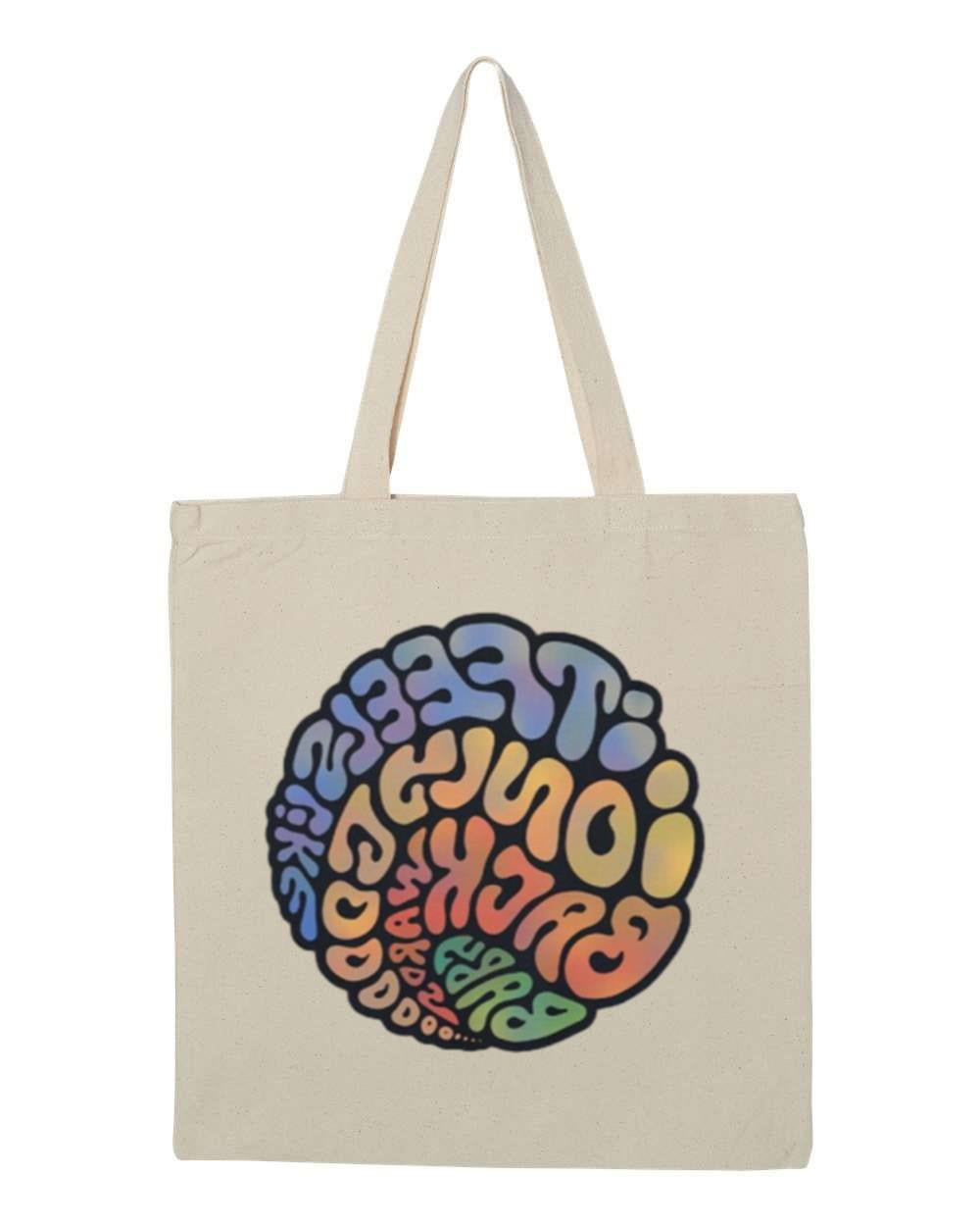 Reverse Type Tote Bag Bold Typography With Flip Backward Design ...
