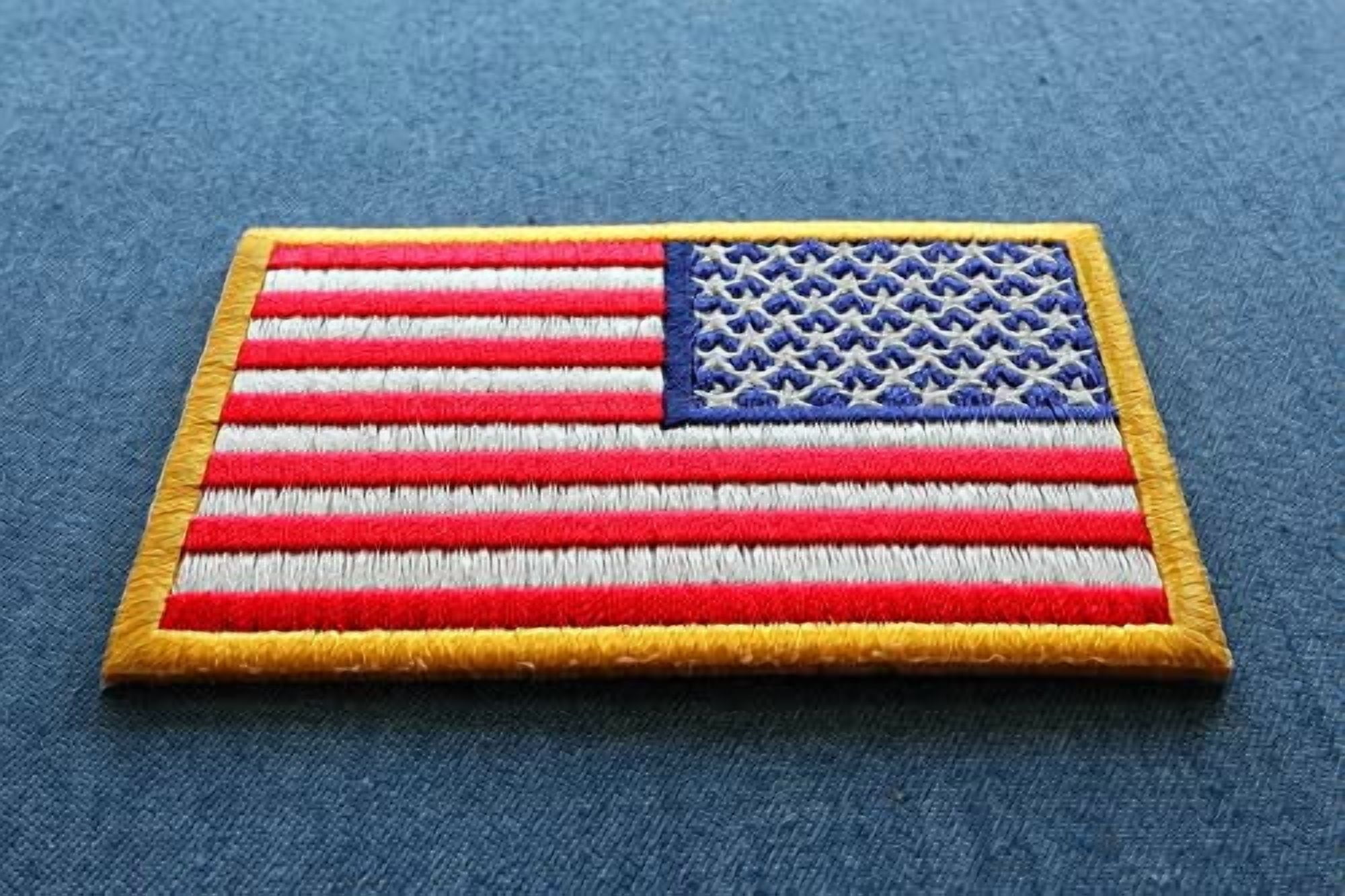 Reversed American Flag Patch - 3x2 inches. Embroidered Iron on Patch ...