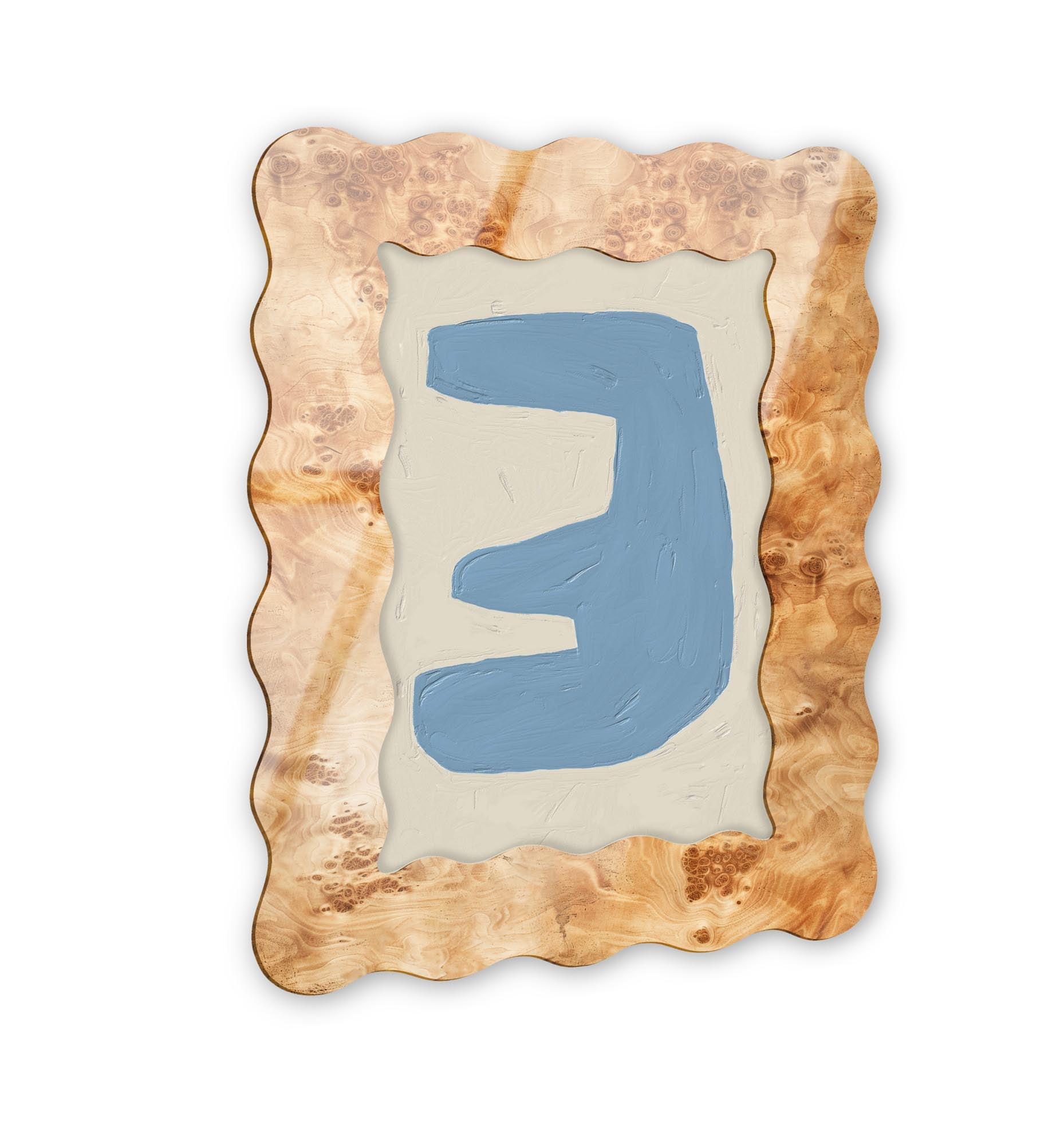 Reversed Emma Eclectic Wall Art – Tan Wavy Acrylic Wall Frame, 27.5x39 ...
