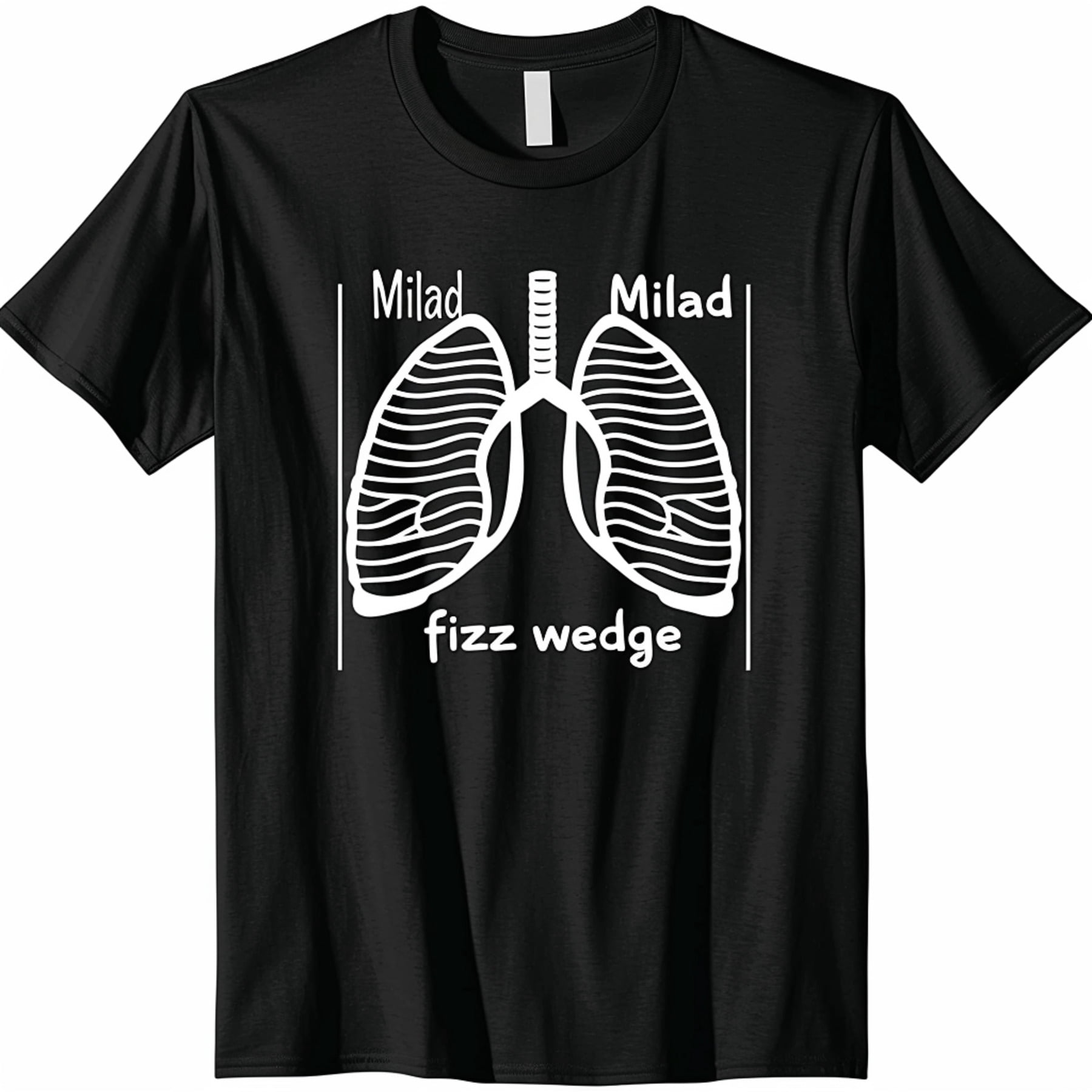 Reversed Idol Black T Shirt Unique ECG Design Lungs and Heartbeat Milad ...