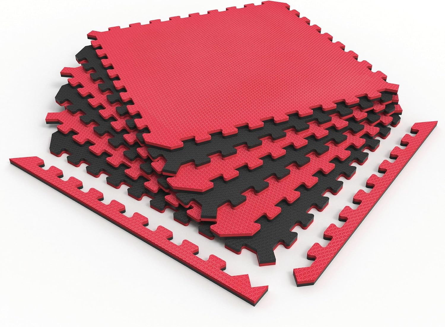 Reversible 1/2" Foam Exercise Mats for Home Gym - Interlocking Foam ...