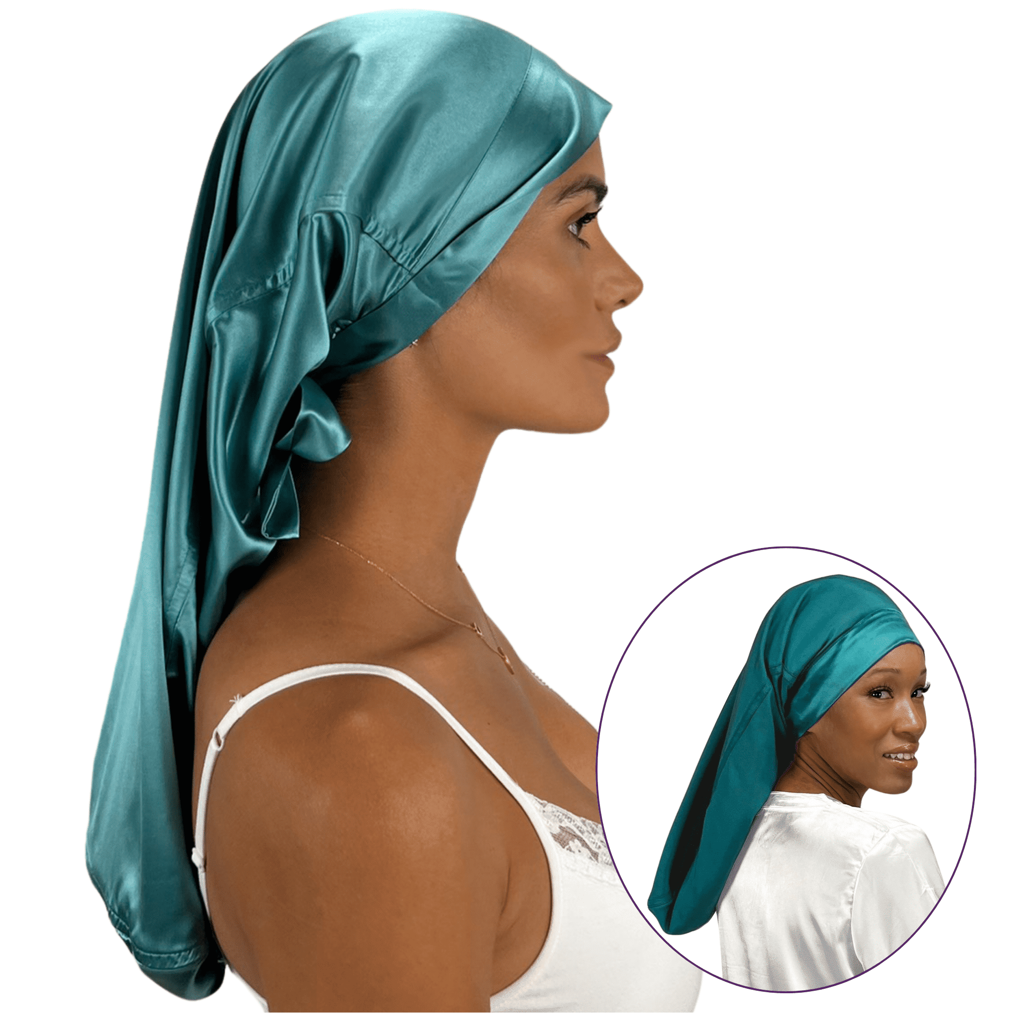 Reversible 100% Real Silk Long Hair Reversible Sleep Bonnet ...