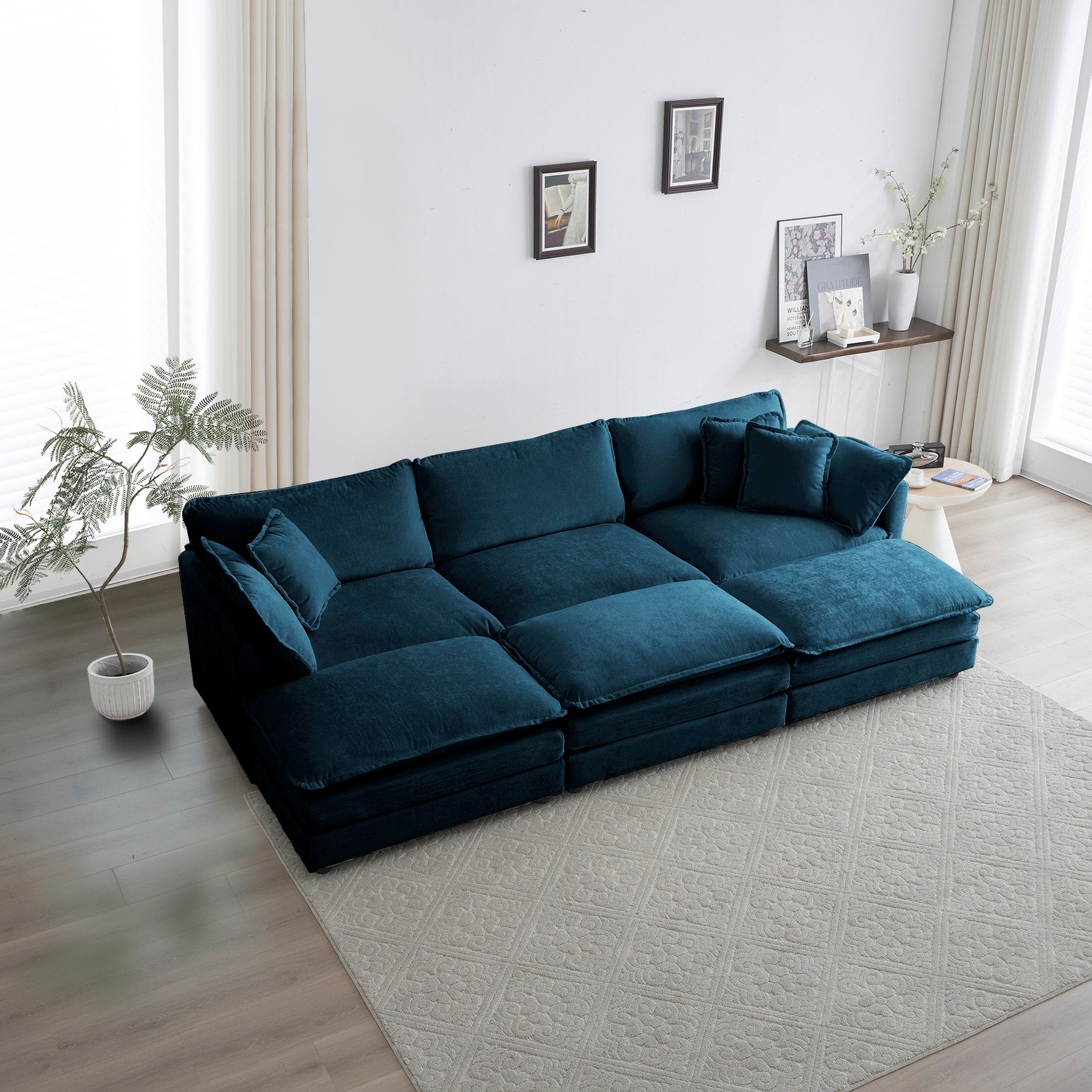 Reversible 6 Seater Sofa with Ottomans for a Flexible Home ...