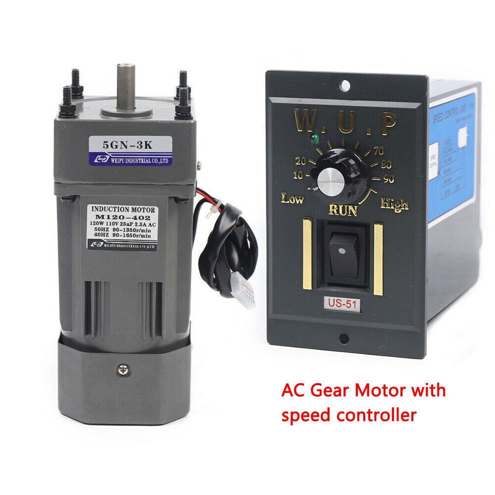 Reversible AC Gear Motor Electric Motor Variable Speed Controller 1:3K ...