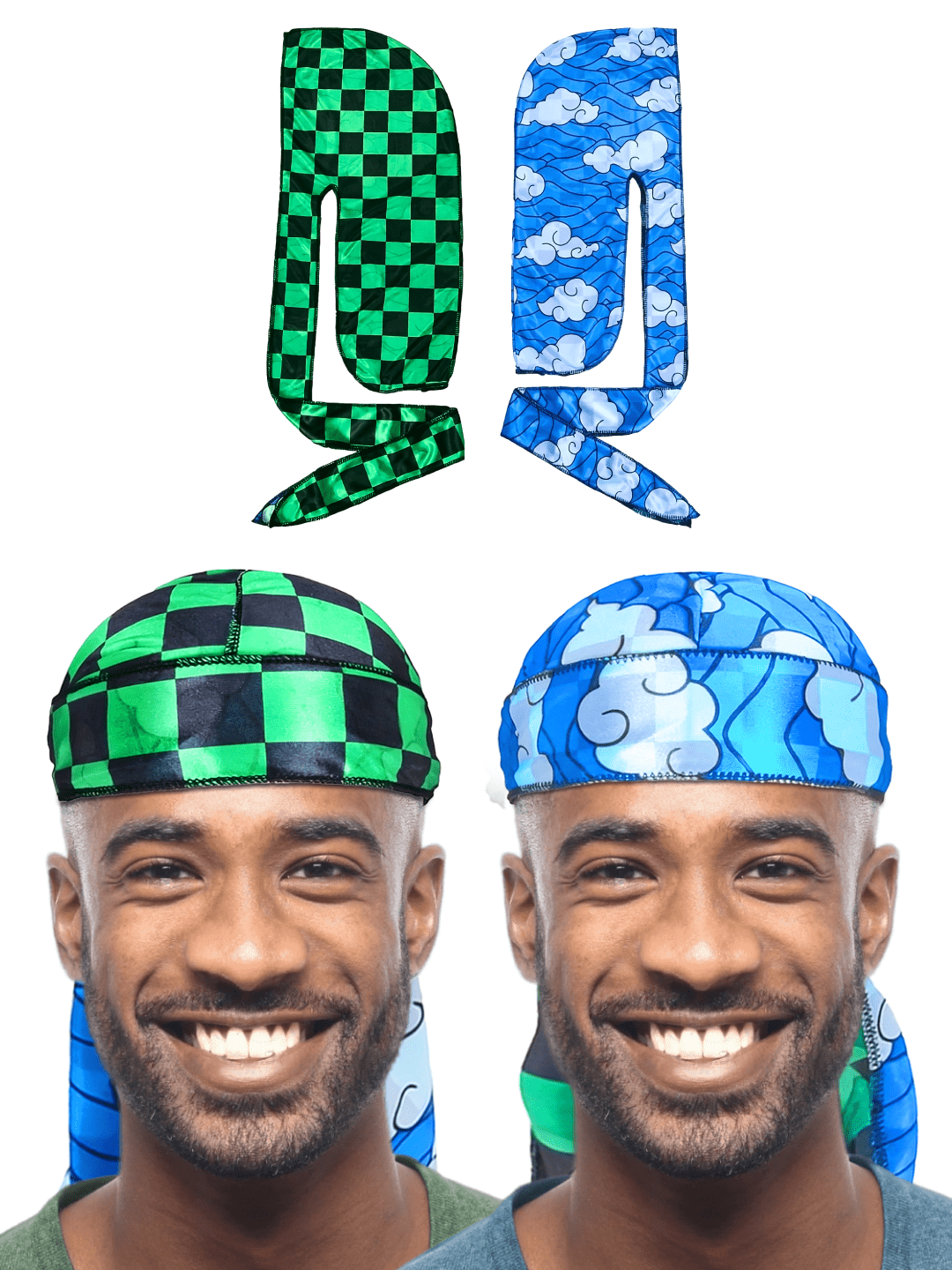 Reversible Anime Durag for Men and Women - Dual Sided Design Smooth ...