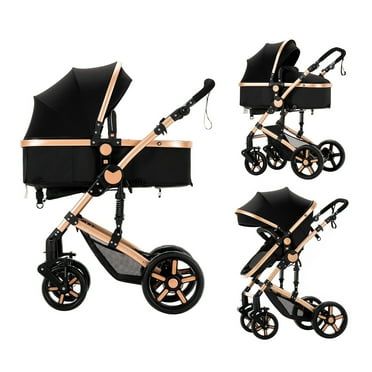 Infans 2-Seat Stroller Wagon Folding Baby Stroller w/ Adjustable Canopy ...