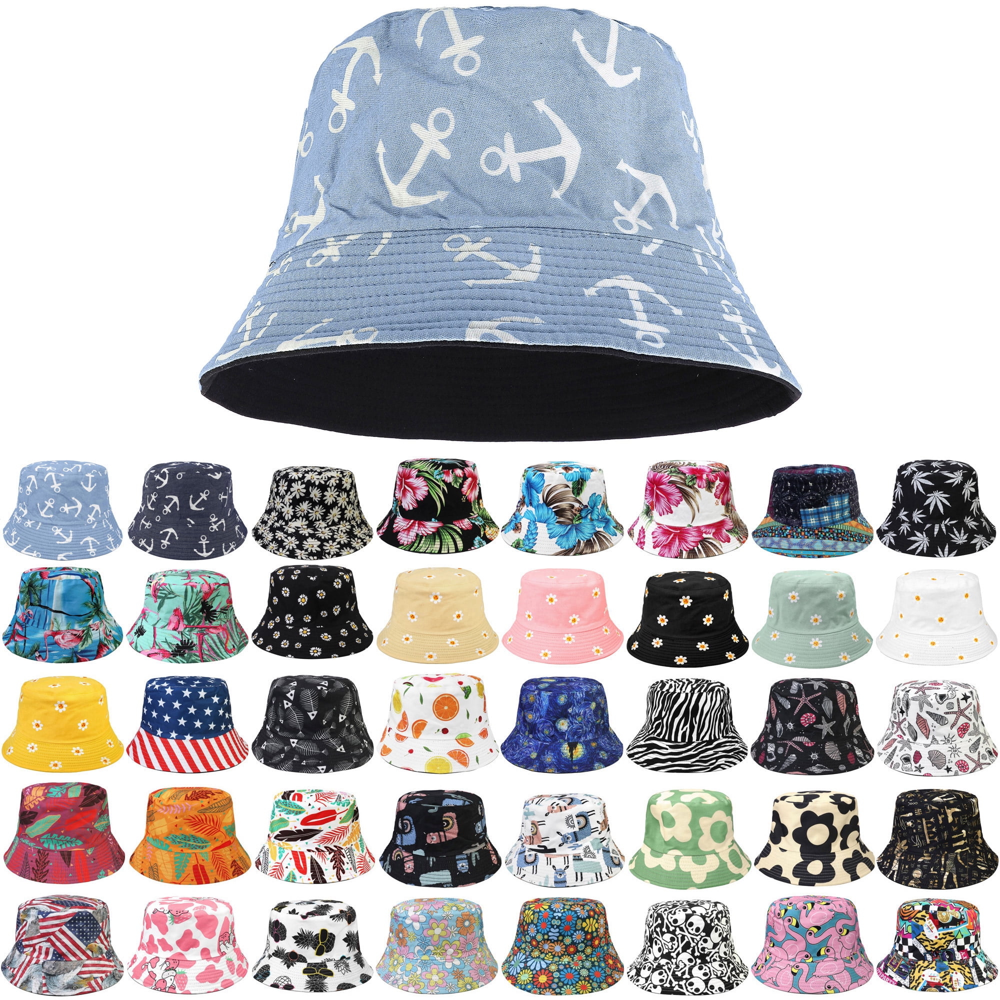 Reversible Bucket Hat For Men Women Summer Travel Beach Outdoor Fishing ...