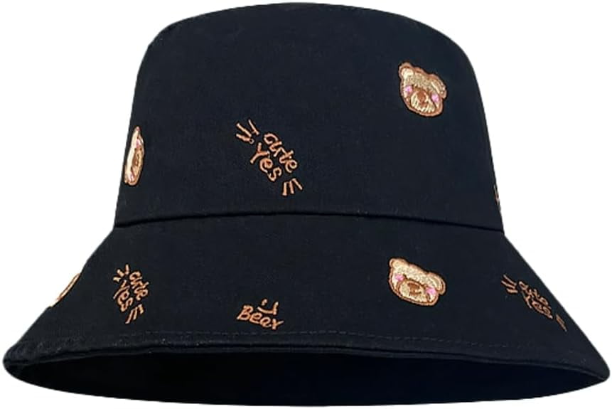 Reversible Bucket Hat for Women Embroidered Bucket Hat Travel Beach Sun ...