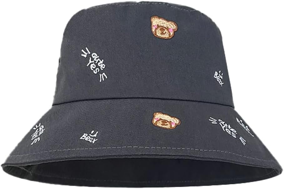 Reversible Bucket Hat for Women Embroidered Bucket Hat Travel Beach Sun ...