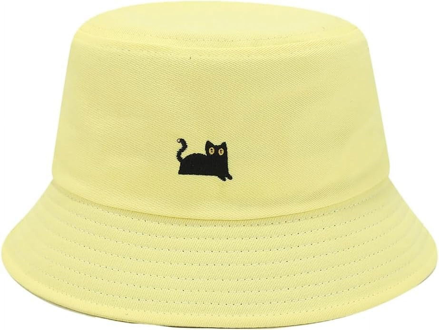 Reversible Bucket Hat for Women Embroidered Bucket Hat Travel Beach Sun ...