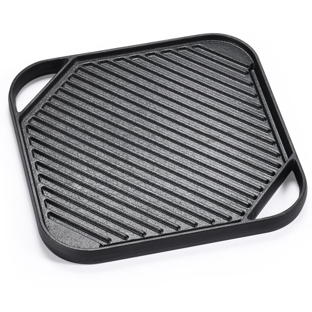 Reversible Cast Iron Griddle - Flat Top Griddle Pan And Grooved Grill ...