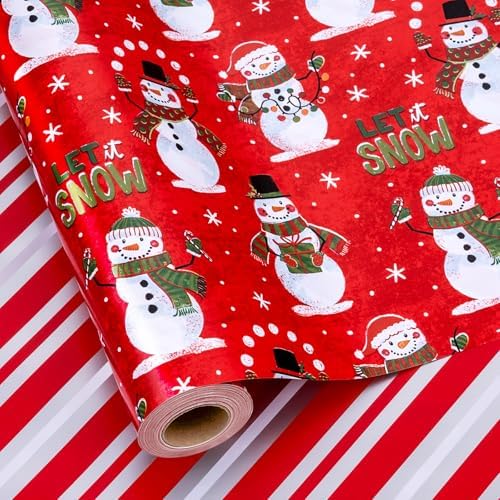 Reversible Christmas Wrapping Paper, Luxury Metallic Silver Wrapping ...