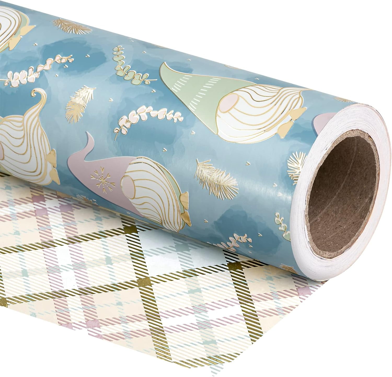 Reversible Christmas Wrapping Paper - Mini Roll - 17 Inch x 33 Feet ...