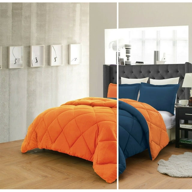 Reversible Comforter and Pillow Shams 3-Piece Set In All Colors - Down ...
