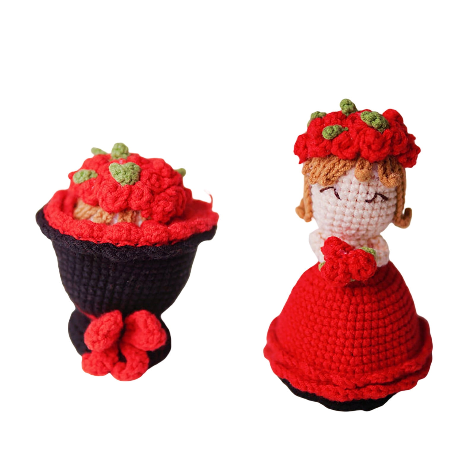Reversible Crochet Bouquet Flower Doll, Cute Handmade Bride Cross ...