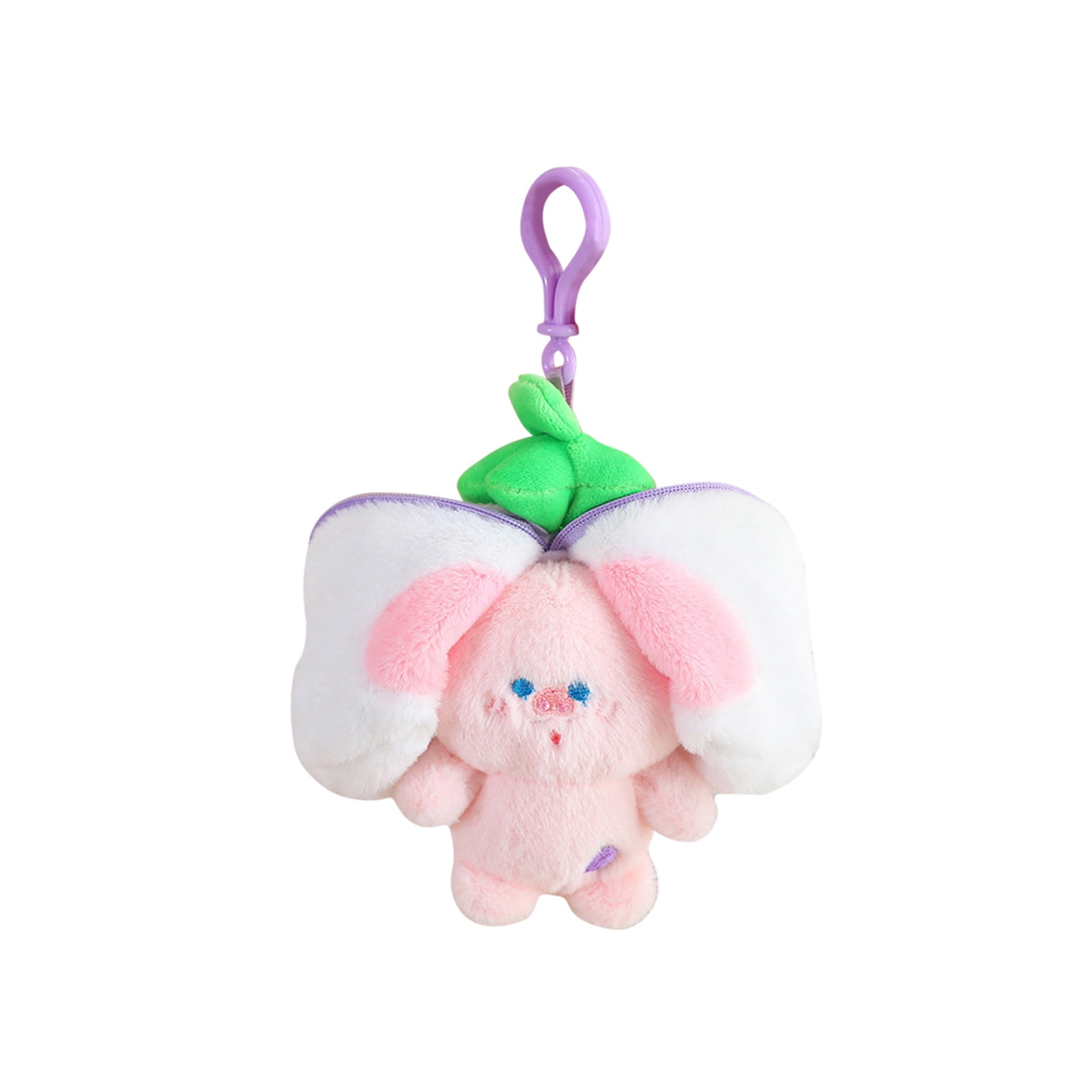Reversible Fruit Animal Bunny Plush with Zipper Plush Keychain, Funny ...