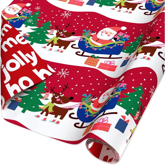 Reversible Kids Christmas Wrapping Paper Roll, Gifts From Santa Gift ...