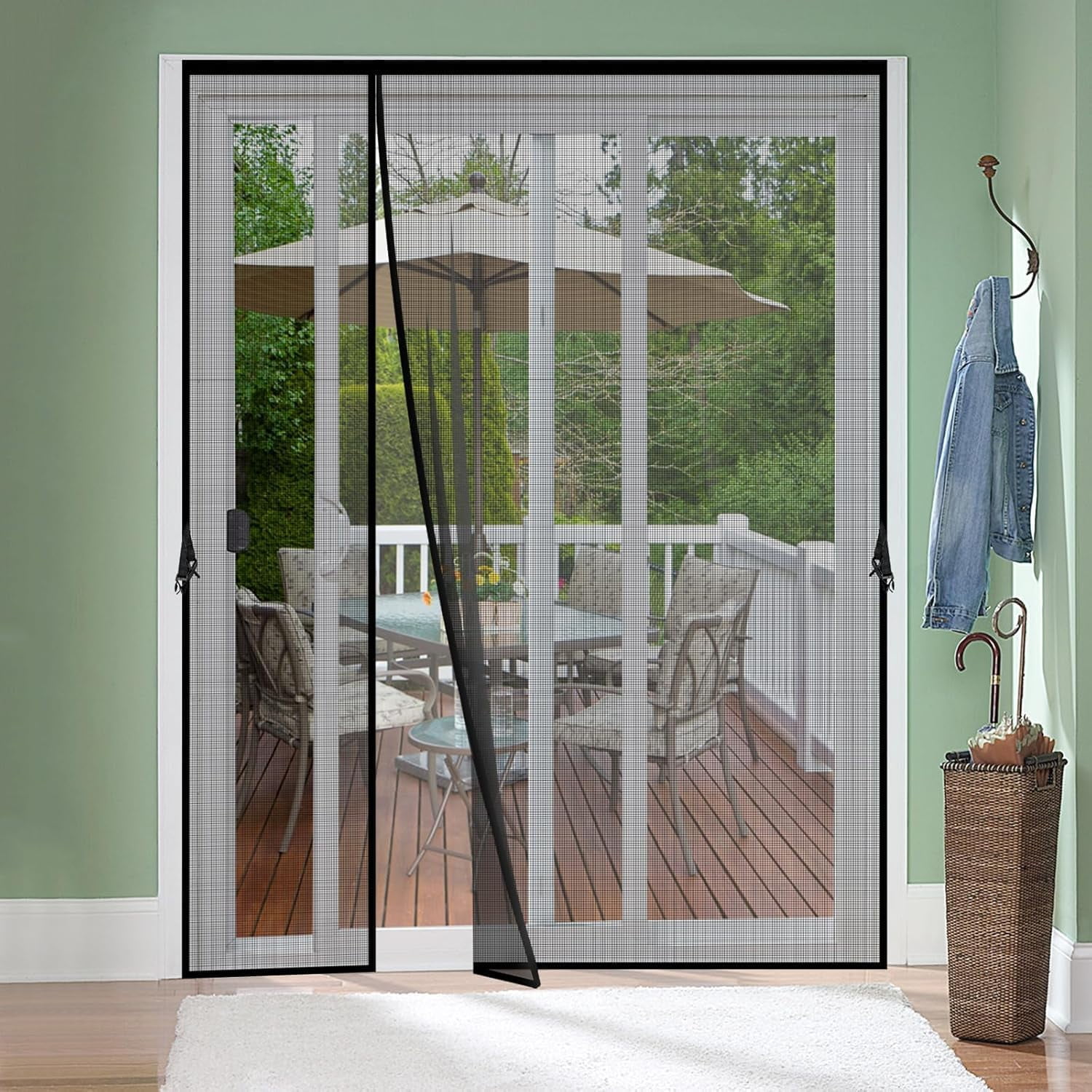 Reversible Left Right Side Opening Fiberglass Magnetic Screen Door, Fit ...