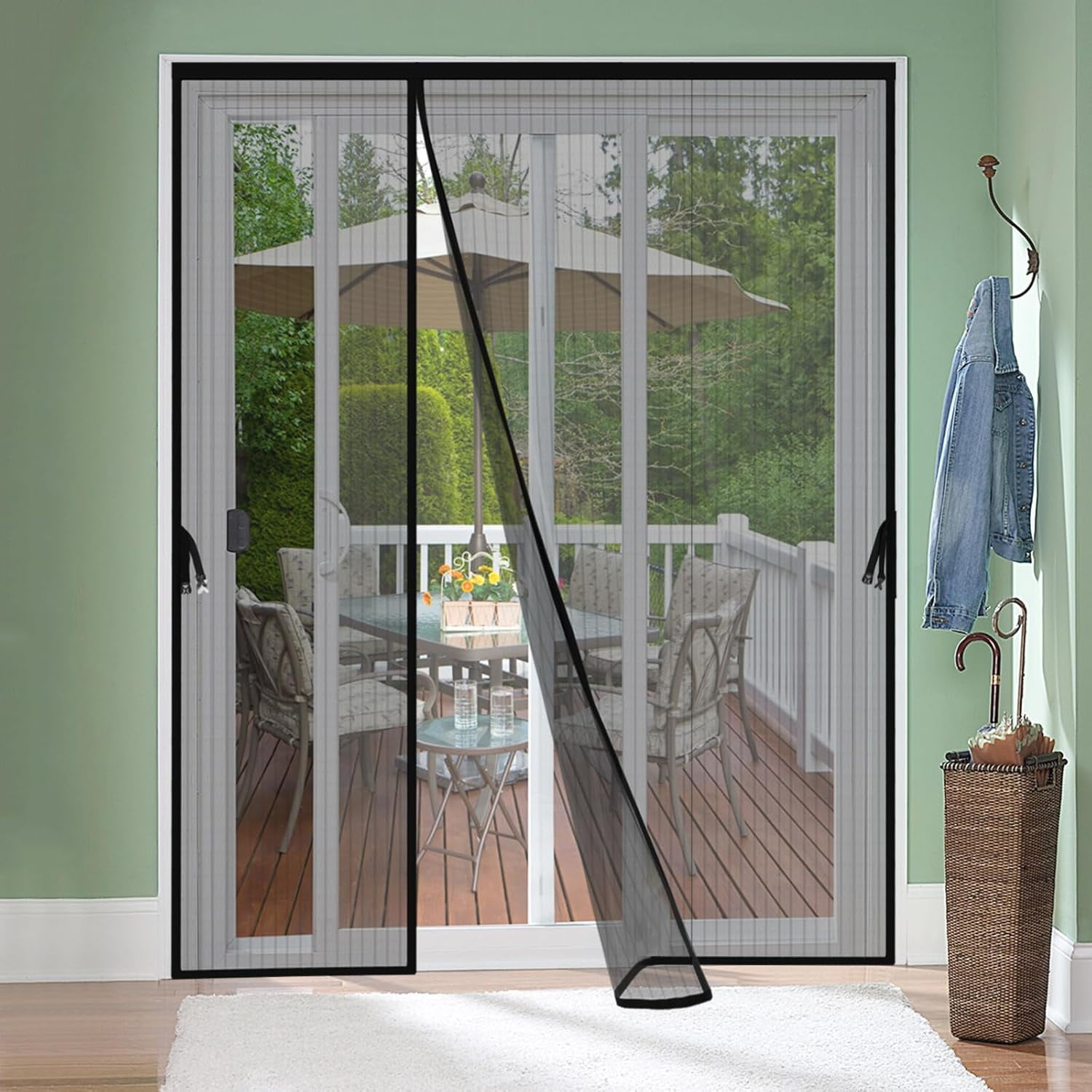 Reversible Left Right Side Opening Magnetic Screen Door for 60 x 80 in ...