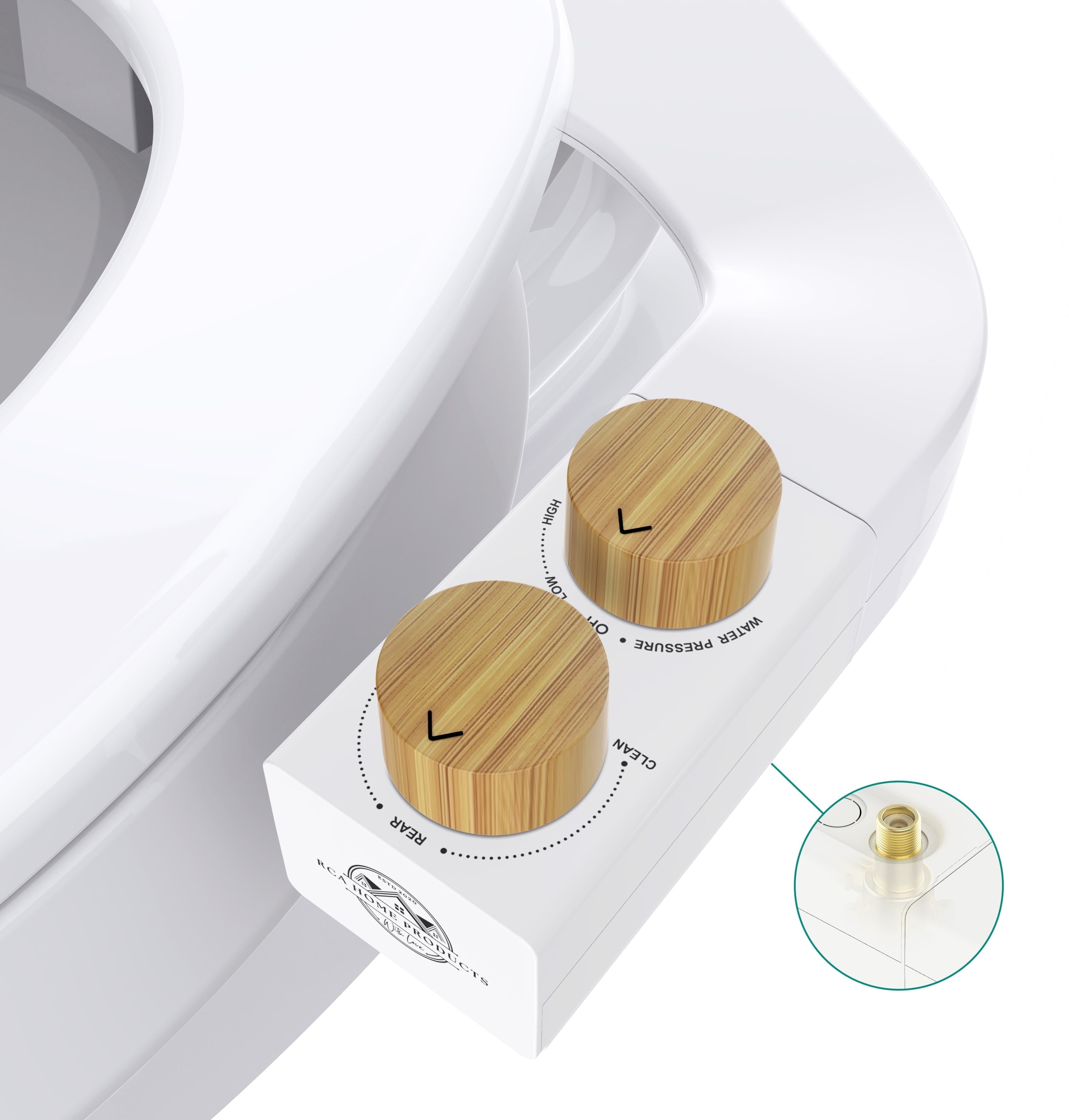 Ultra Slim Fresh Water Deluxe Off-White Bidet Attachment with 180 ...