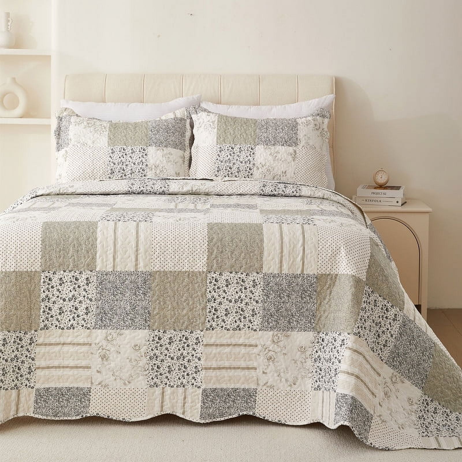 Reversible Lightweight Quilts 3pcs Bedding Set Multi Patterned Coverlet ...