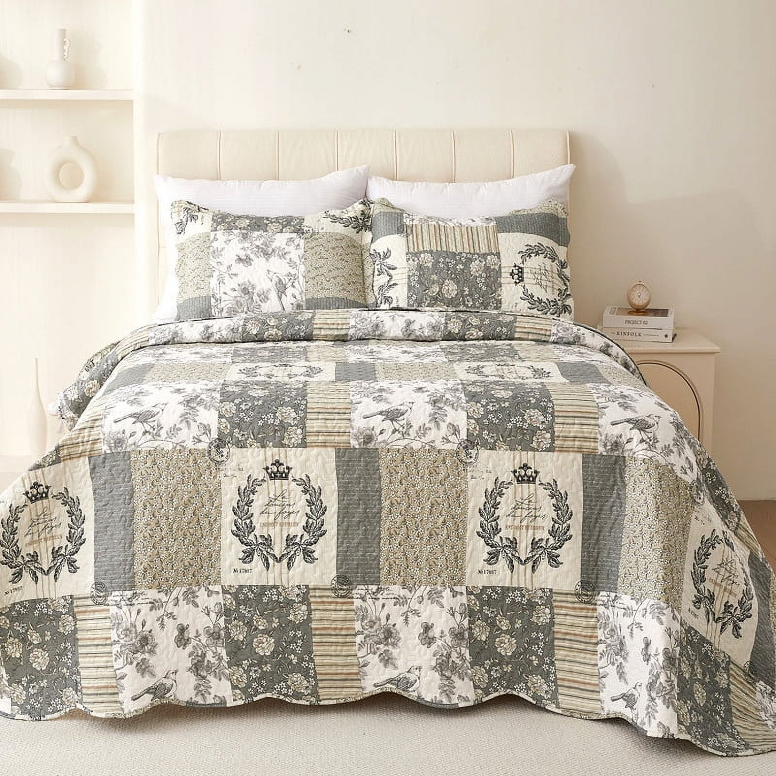 Reversible Lightweight Quilts 3pcs Bedding Set Multi Patterned Coverlet ...
