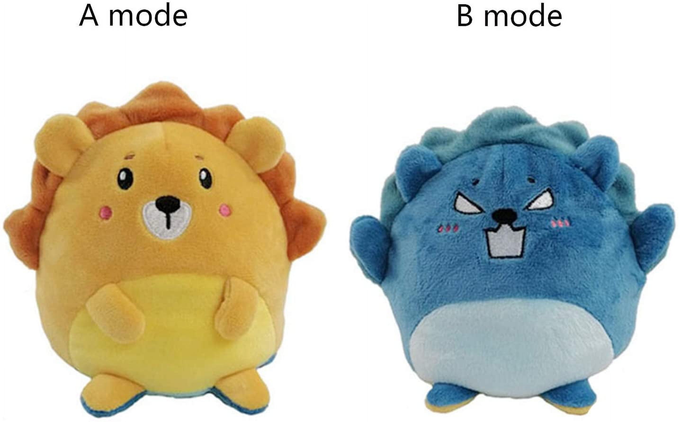 Reversible Lion Plush Mood Plush Double Sided Bendable Orange and Blue ...