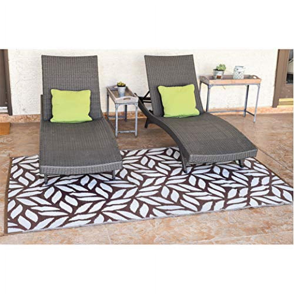 Reversible Mat 6x9 Foot Outdoor Polypropylene Pattern Patio Rug, Brown ...